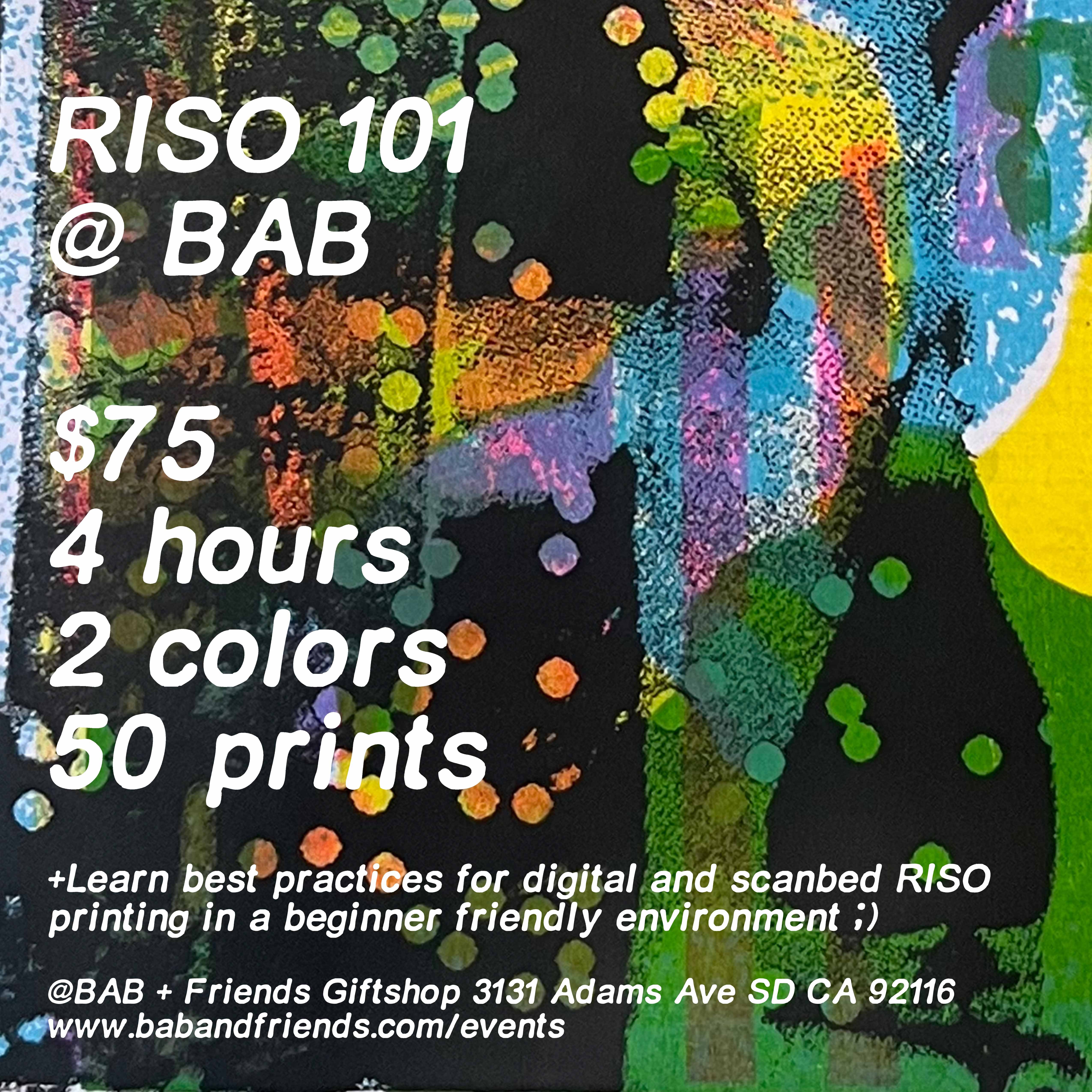 Riso 101 Summer Workshops 2025 | BAB & Friends